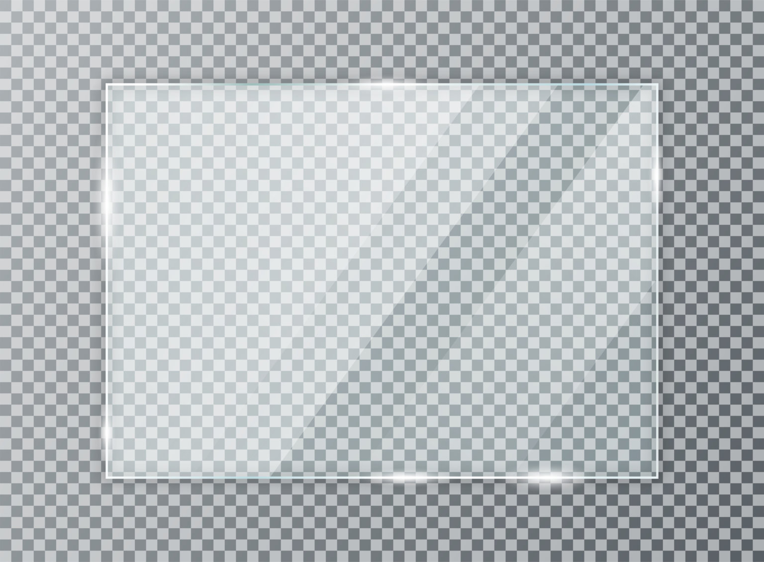 Glass plate on transparent background. Acrylic and glass texture with ...